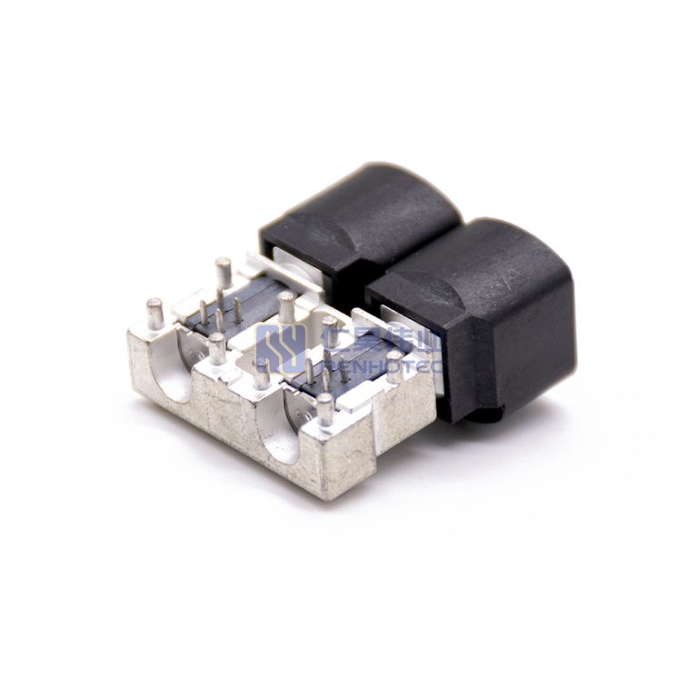 Dual HSD Connector Plug Right Angled 4 Pin Panel Mount - RenhotecRF