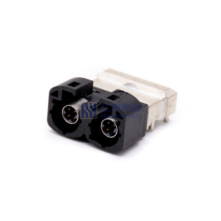 Dual HSD Connector Plug Right Angled 4 Pin Panel Mount - RenhotecRF