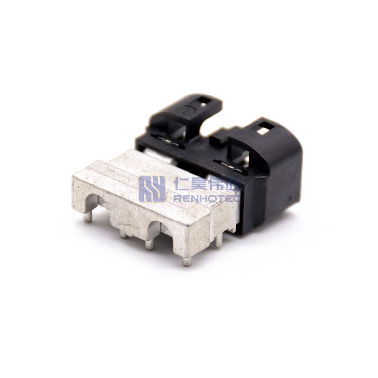 Dual HSD Connector Plug Right Angled 4 Pin Panel Mount - RenhotecRF