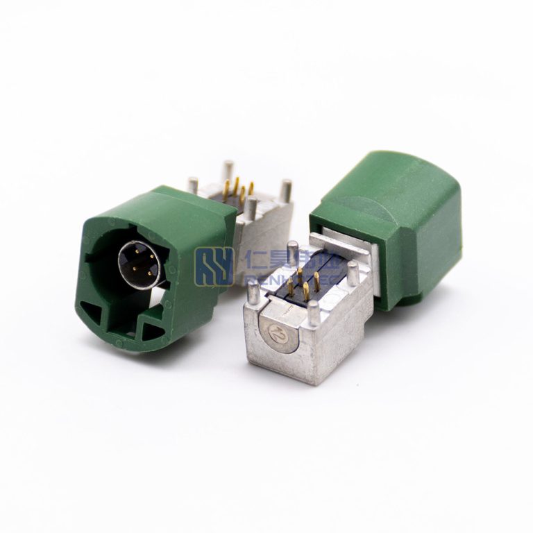 HSD Connector Plug Right Angle 4 Pin Panel Mount