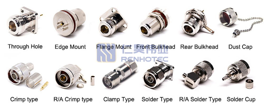 N Type Connector Jack Straight Crimp Type For LMR240 Cable 50ohm ...