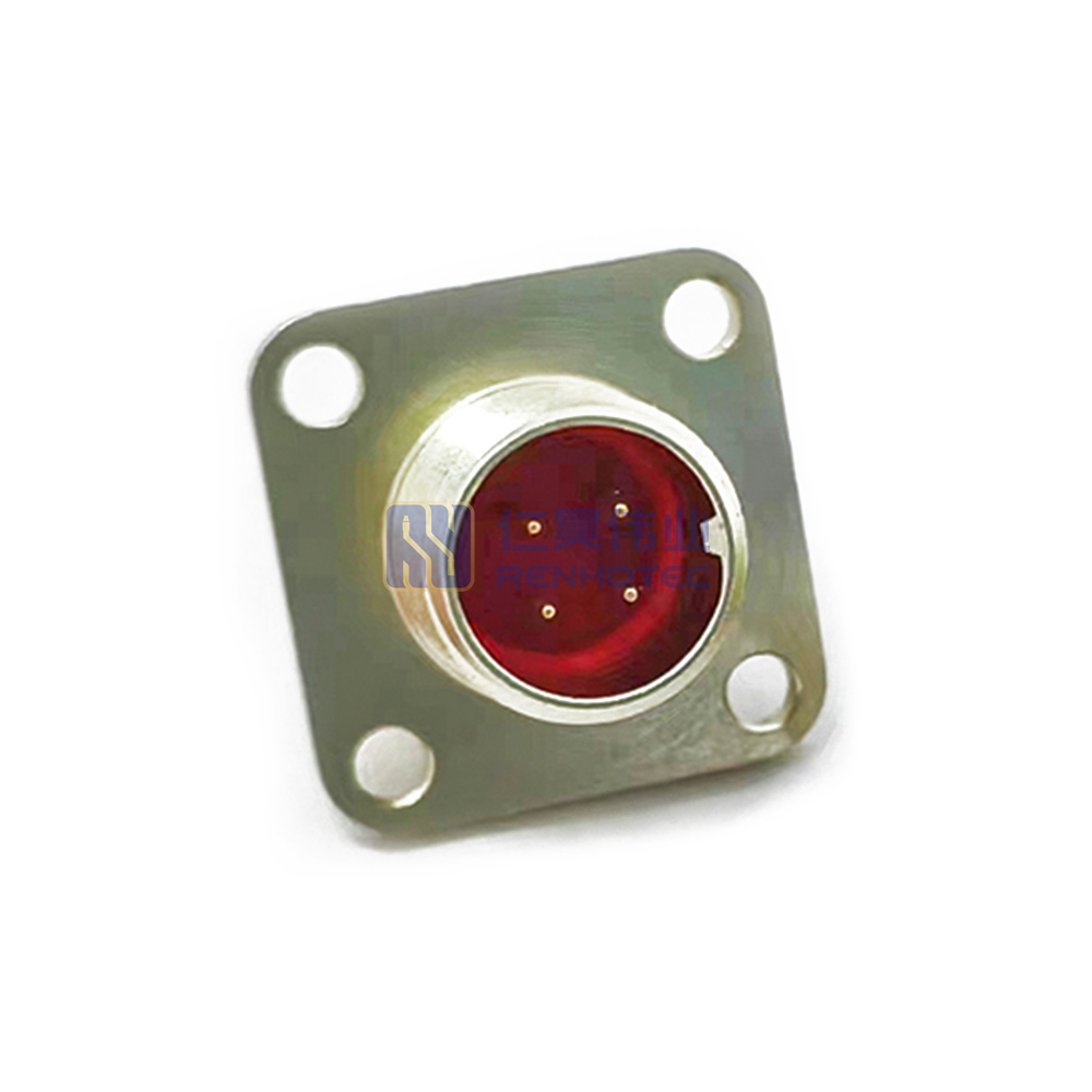 Threaded PC4ZJ 4 Pin Male Flange Socket Solder Cups - RenhotecRF