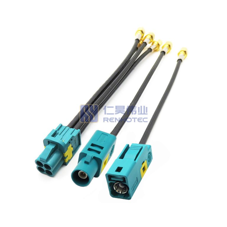 Fakra Male/Female Mini Fakra 4-in-1 to SMA Male Automotive Cable ...